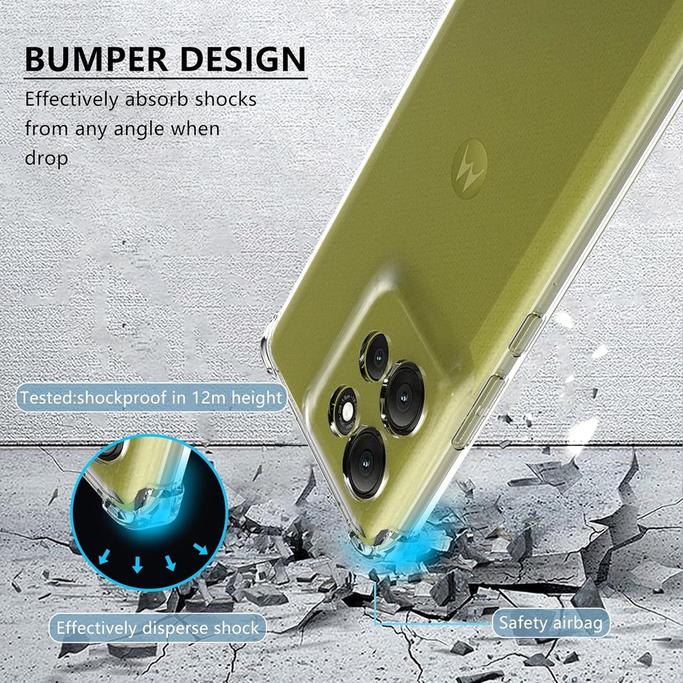 For Motorola Moto G86 Case , Clear Silicone Shockproof Gel Phone Cover ...