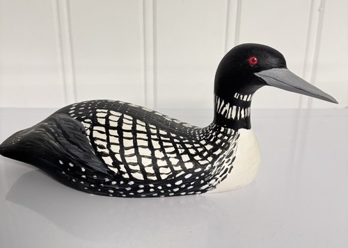 Vintage Loon Decoy Hand Painted Jean Ward 1993 9.5” Long Hand Carved | eBay