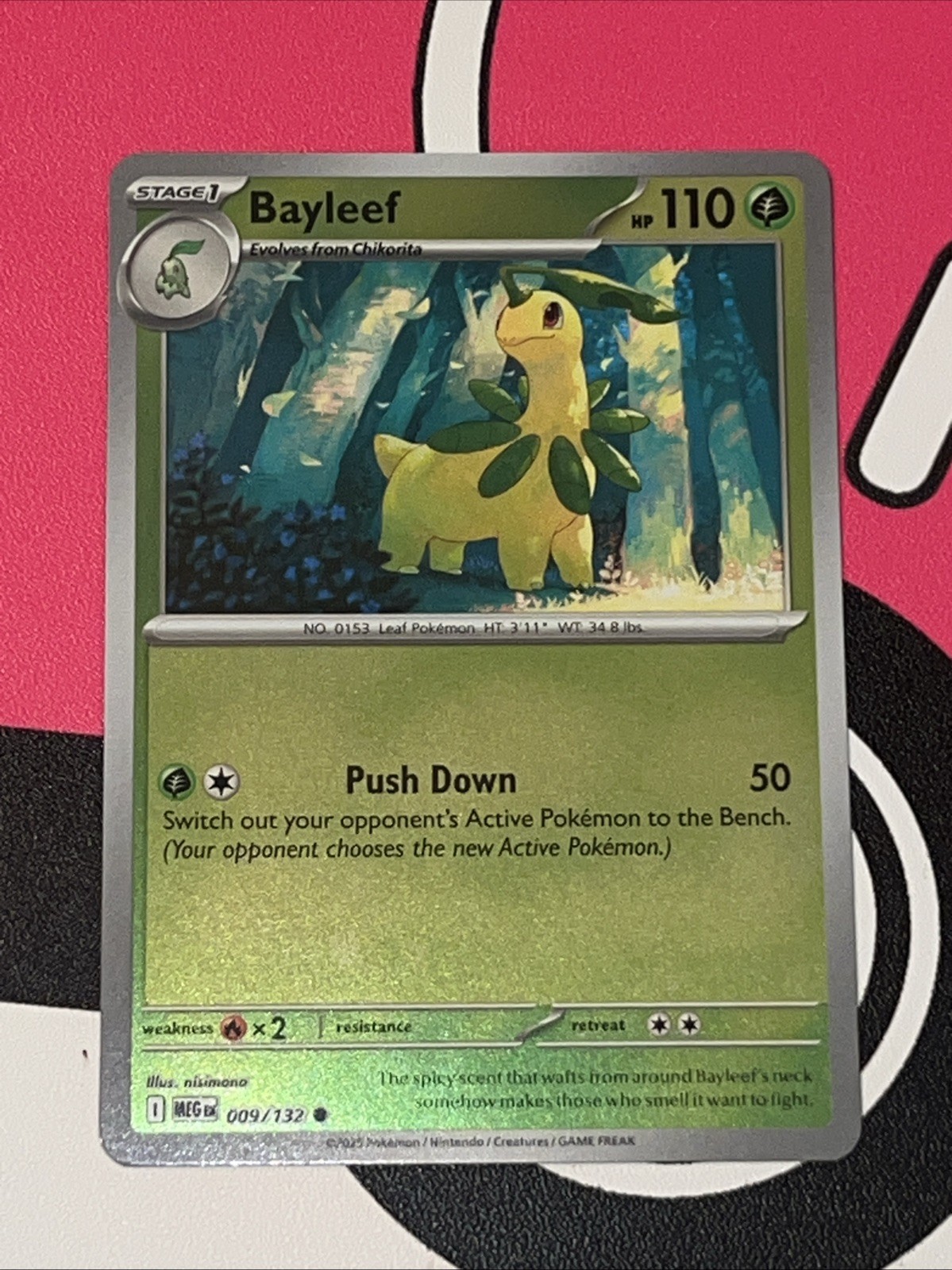 Bayleef #009/132 Mega Evolution Reverse Holo Common Pokemon 2025 TCG ...