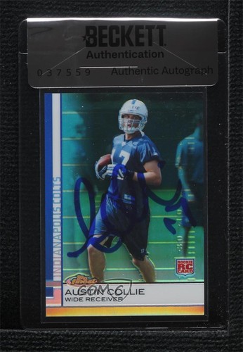 BAS 2009 Finest Green Refractor Austin Collie Seal of Authenticity ...