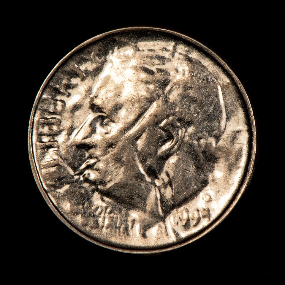 1995 10c Roosevelt Dime - Mint Error Obverse Struck by Capped Die - SKU ...