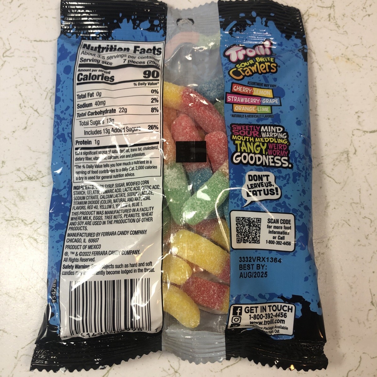Trolli Sour Gummy Worms Nutrition