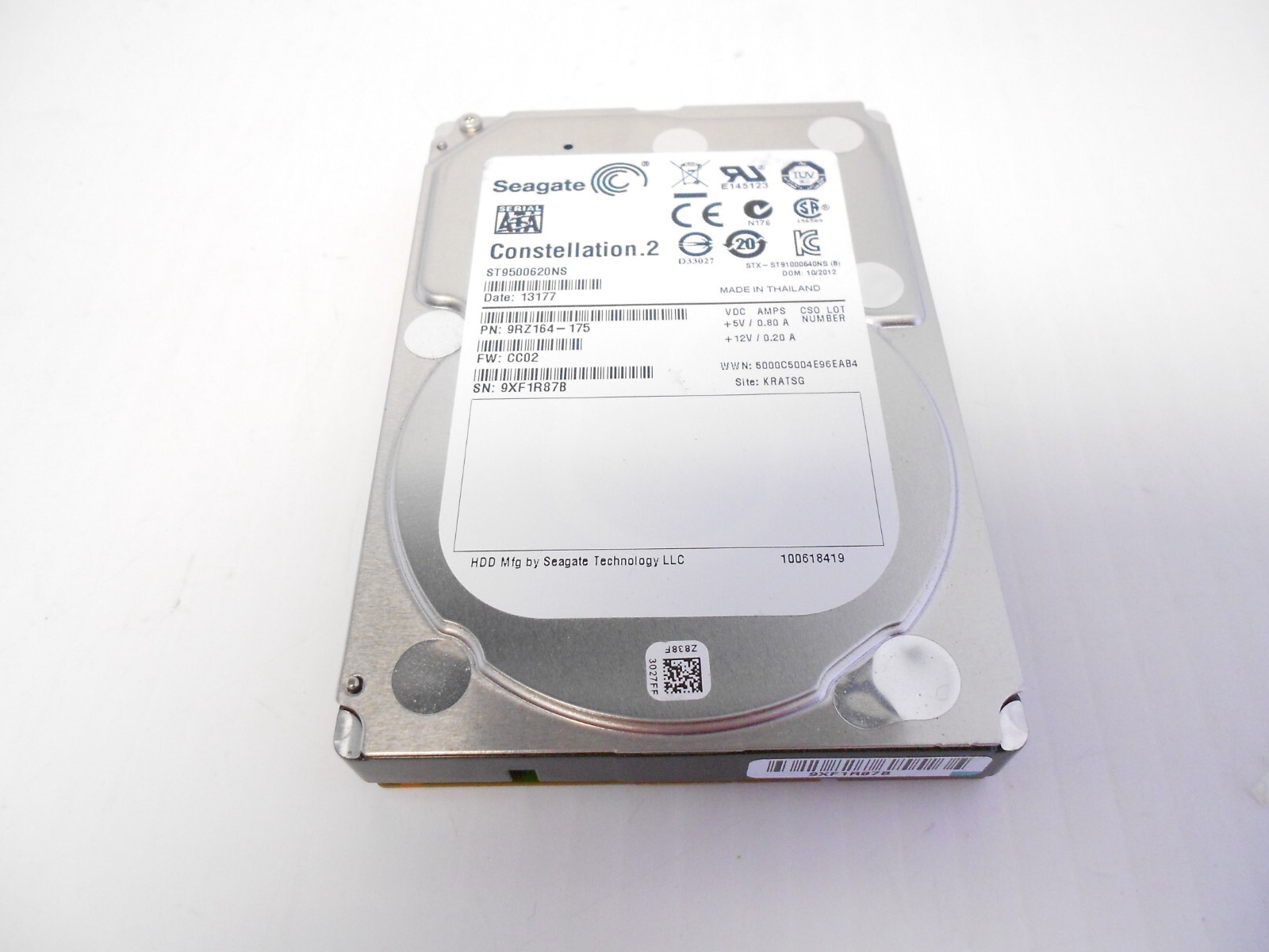 Seagate ST9500620NS 500GB 7.2K 2.5 SATA 6G Server Hard Drive Fits Dell ...