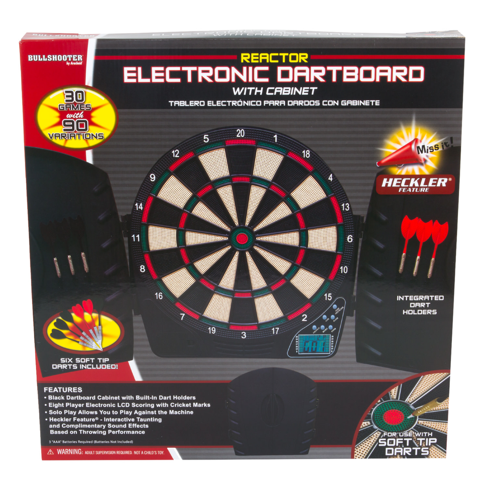 Electronic Soft Tip Dart Board With Cabinet Set Kit Indoor Game Party ...