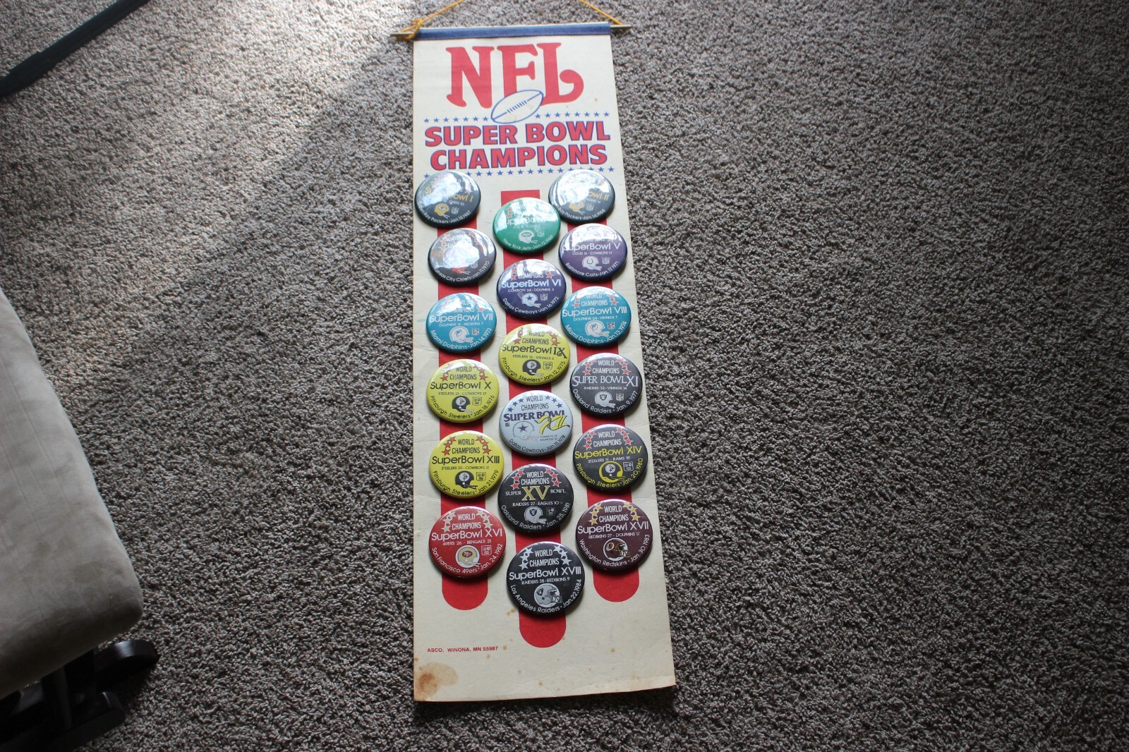 NFL Super Bowl Pin Collection With Original Banner For Display | eBay
