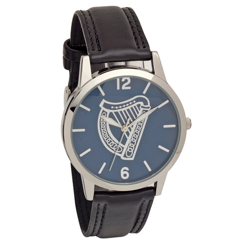 Harp Embossed Dial Wrist Watch Black PU Leather Strap Traditional Irish ...