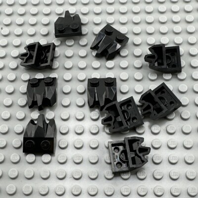 LEGO Modified Plate - Black - 1 x 2 with 3 Claws / Rock Fingers - QTY ...