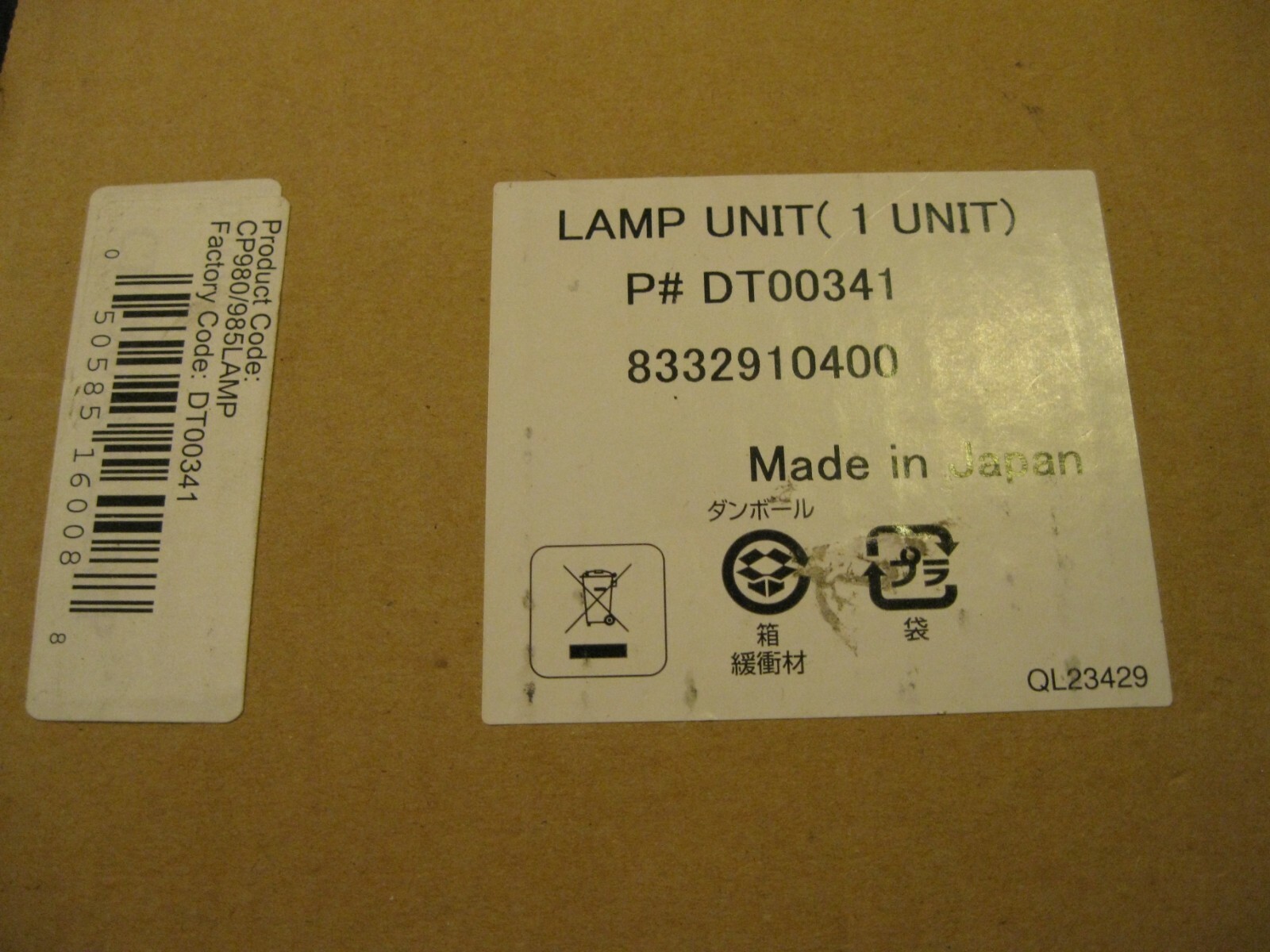 CP980/985 Lamp Unit Part# DT00341 JAPAN | eBay