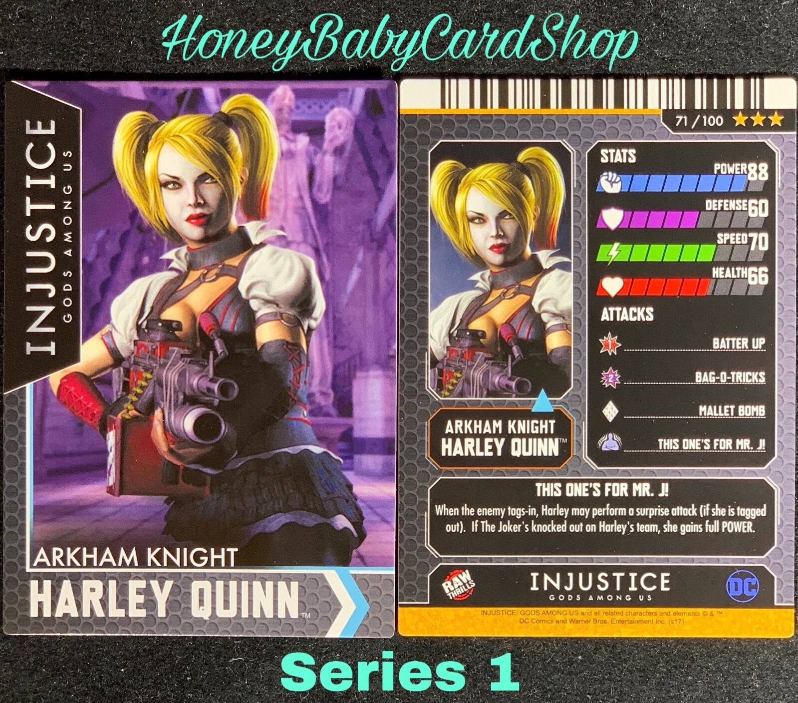 Injustice Arcade Series 1 Out of Print Card 71 Arkham Knight Harley ...