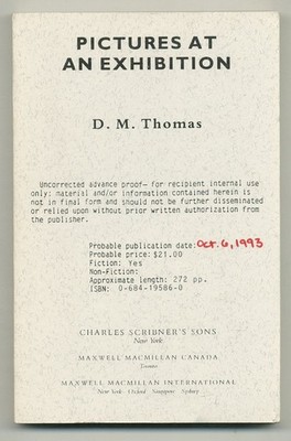 D M THOMAS / Pictures at an Exhibition Uncorrected Proof 1st 1993 | eBay