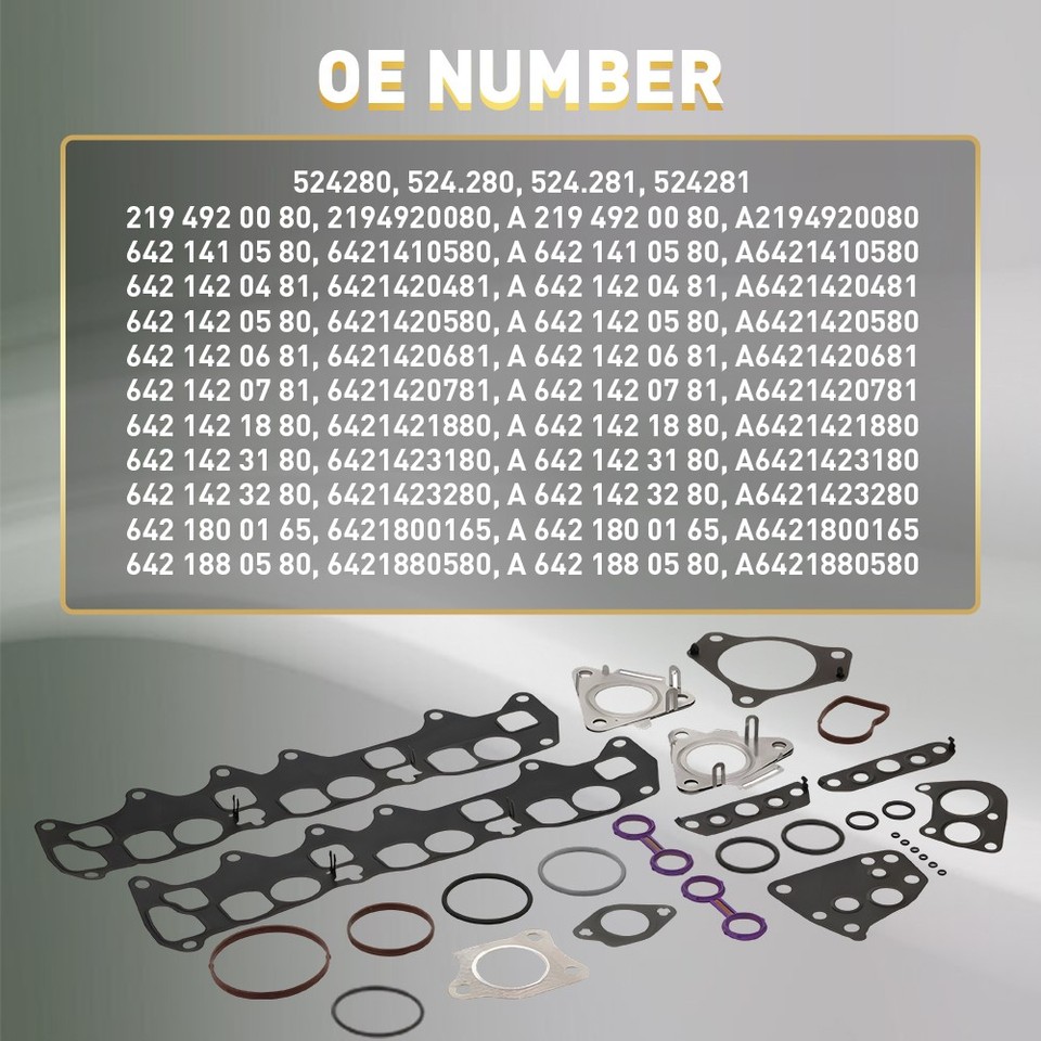 For Mercedes OM642 Oil Cooler Repair Kit Engine Manifold Turbo Gasket ...