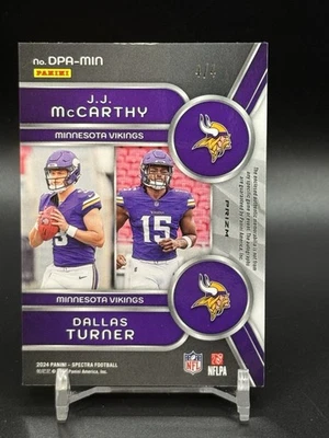 2024 Panini Spectra JJ McCarthy / Dallas Turner Dual RPA