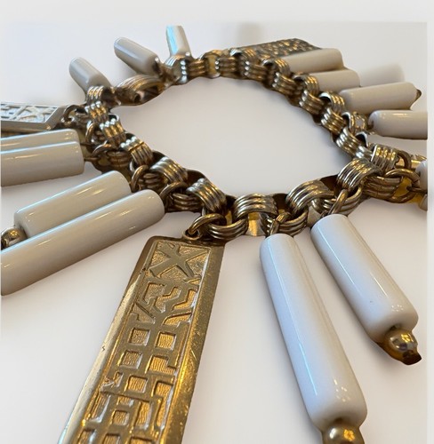 Rare Vintage NAPIER Bracelet Gold-Tone Ball Drop Dangle Fringe Fold ...