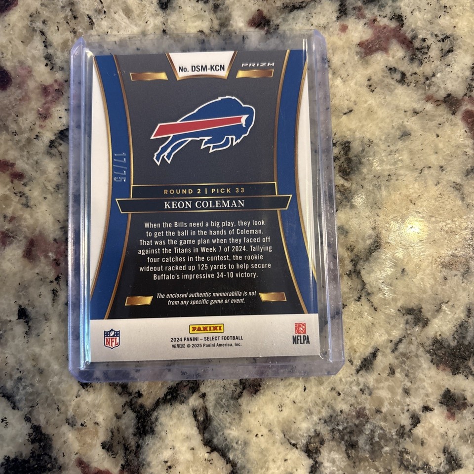 2024 NFL Panini Select Keon Coleman Draft Selections #/75 | eBay