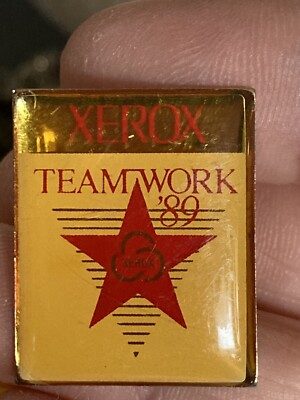 Xerox teamwork 1989 red star Lapel Pin EUC K535 | eBay