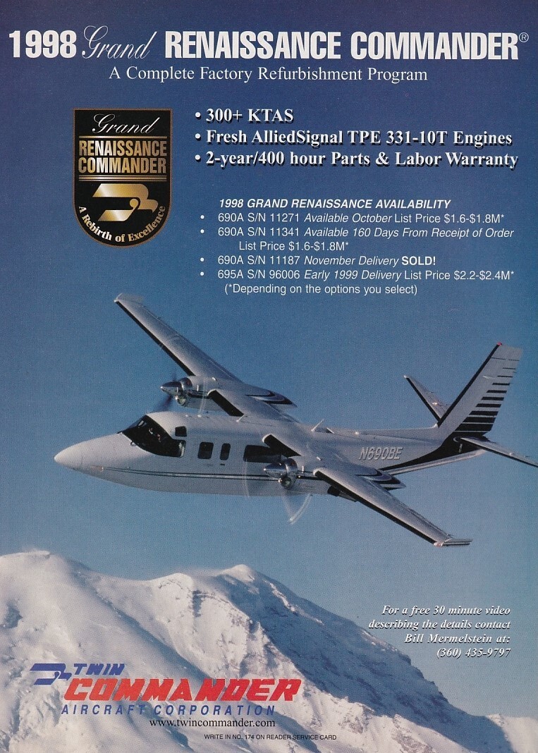 1998 Renaissance Commander Aircraft ad 1/20/2024k | eBay
