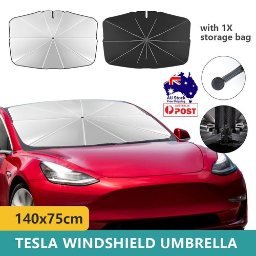 Tesla Windshield Sunshade Foldable Umbrella Front Window Cover Visor ...
