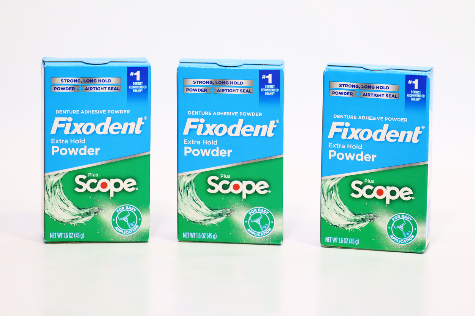 Fixodent Extra Hold Powder Plus Scope Denture Adhesive Strong 1.6oz ...