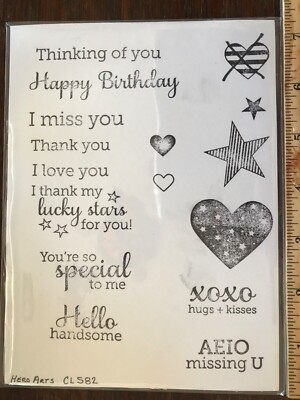 hero arts year round sentiments cl582 missing striped heart used ...