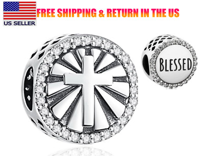 Cross Charm,Blessed Silver Charm, S925 Sterling Silver Charm | eBay
