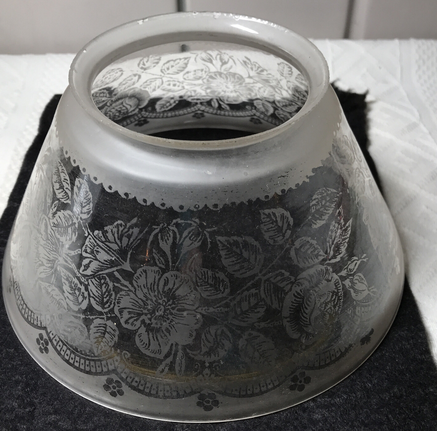 GAS LAMP SHADE ETCHED GLASS FIXTURE GLOBE 4" FITTER | eBay