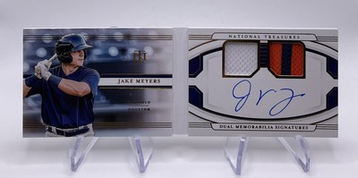 2022 NATIONAL TREASURES JAKE MEYERS DUAL MEMORABILIA SIGNATURES /99 ...