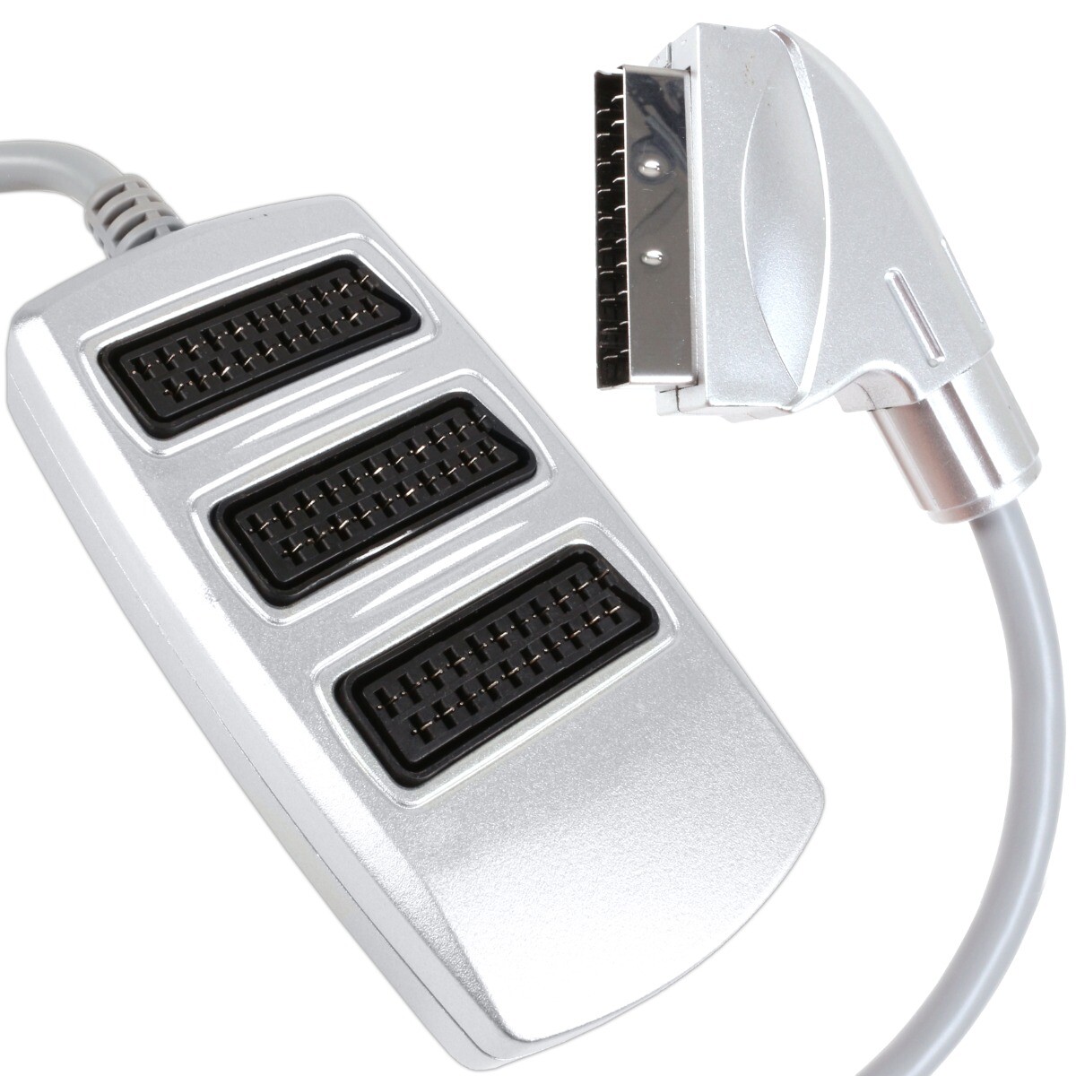 SCART SPLITTER BOX 3 Way 1 DVD Multiple TV Screens AV Cable Lead Video ...