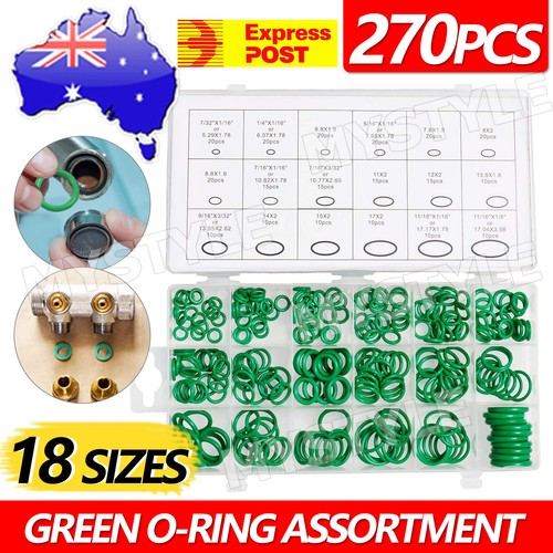 270 Pcs Air Conditioning O Ring Assortment Kit Green Air Con 18 Sizes ...