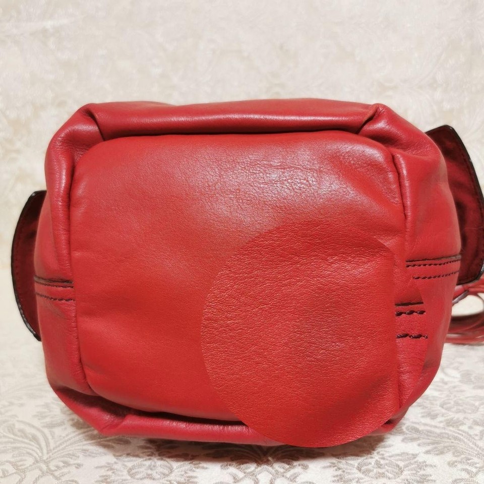 Givenchy Drawstring One-Shoulder Bag Red Side pocket Handbag Authentic ...