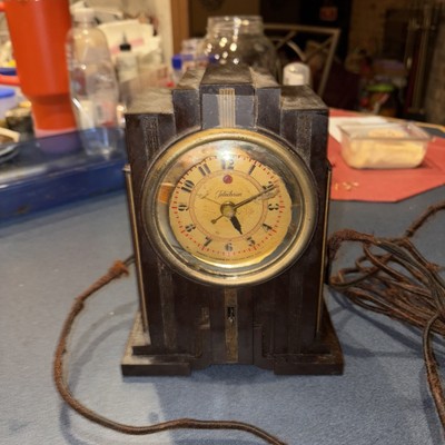 VTG ART DECO TELECHRON ELECTROLARM 700 ART DECO SKYSCRAPER DESK CLOCK ...