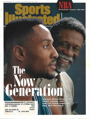 NOVEMBER 1993 SPORTS ILLUSTRATED HORNETS ALONZO MOURNING BILL RUSSELL ...