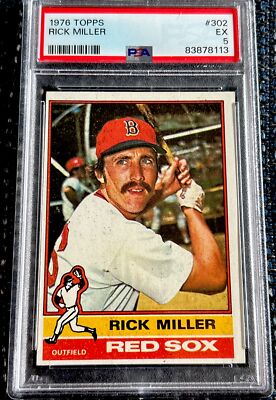 Rick Miller 1976 Topps #302 PSA 5 EX. Vintage Red Sox pop 11 ☘️ | eBay