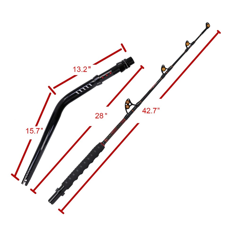 Bent Butt Trolling Rod 2-Piece Saltwater Offshore Fishing Rod Big Game ...