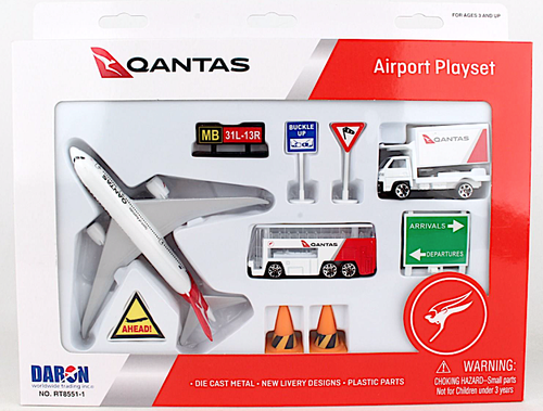 Large Qantas Airport Playset including diecast toy plane and airport ...