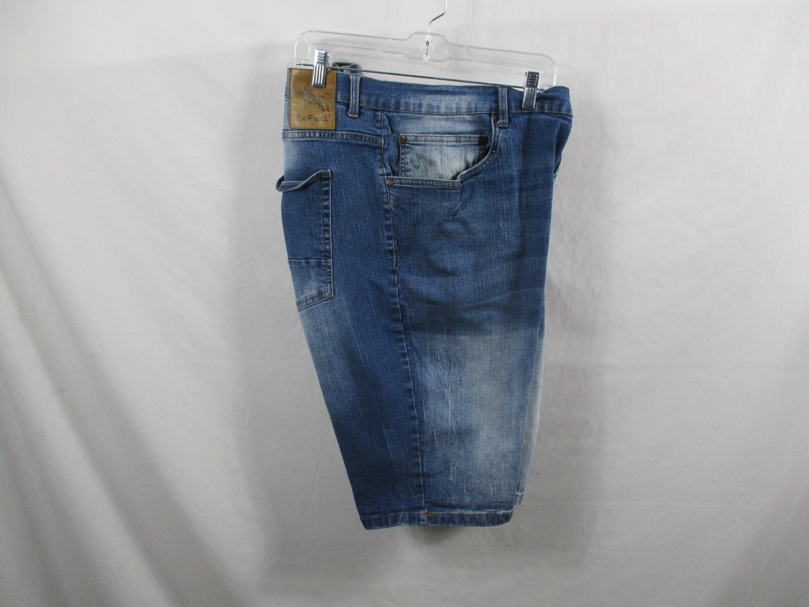 Refuel Jean Shorts Mens 46 Blue Faded Medium Wash Flat Front Zip Denim ...