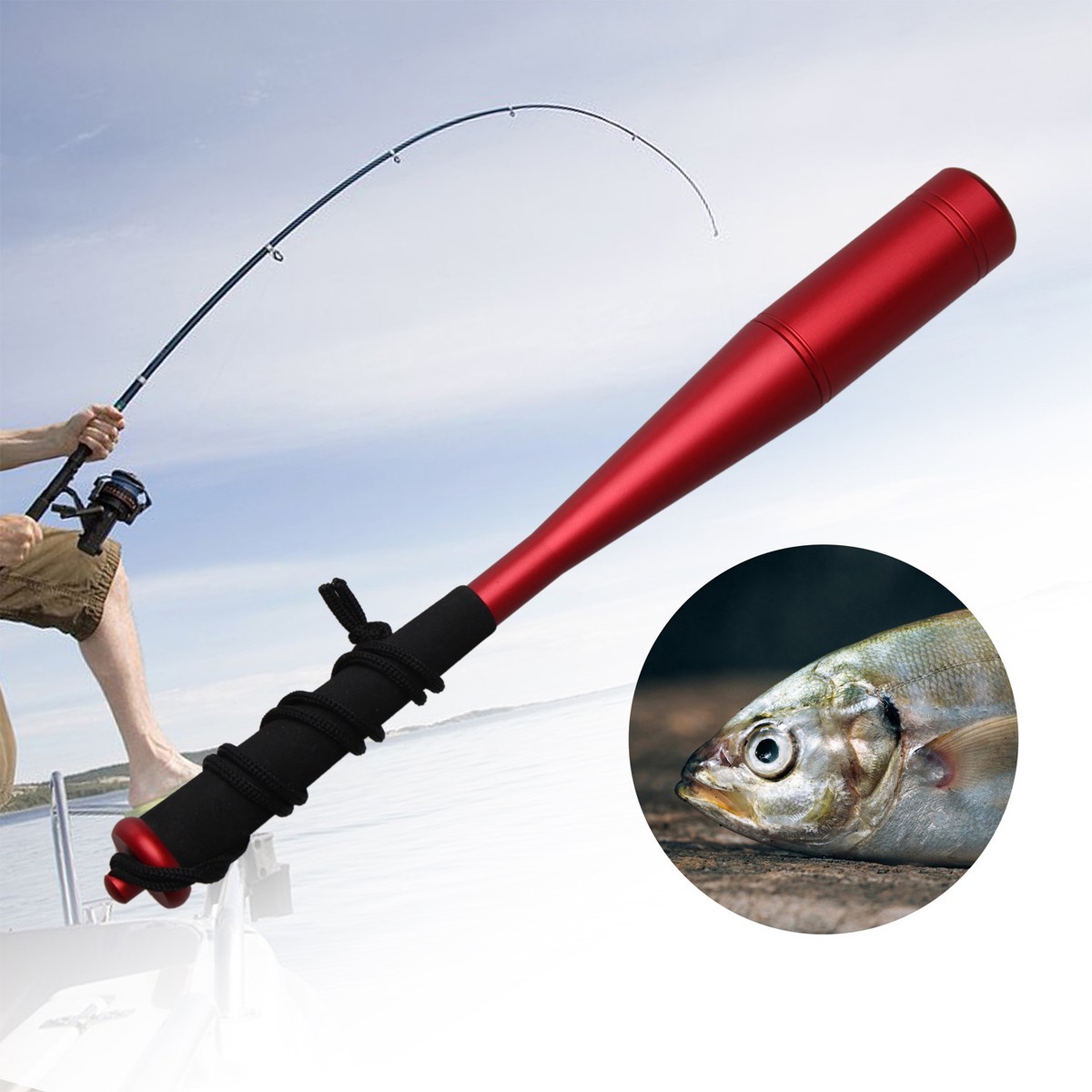 Kayak Da Pesca JSHANMEI Fishing Priest Fish Whacker Fish Bat, Metal ...