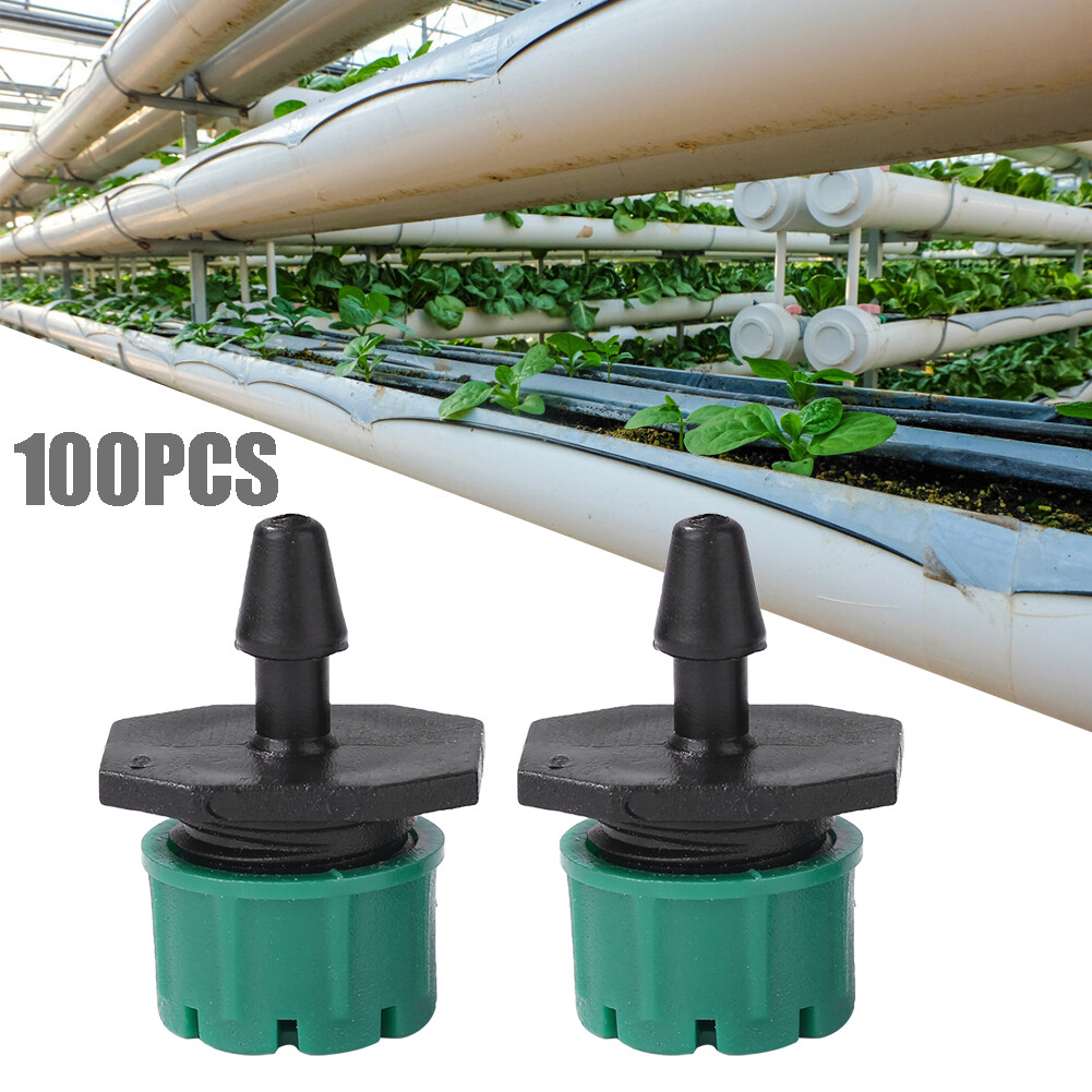 AU 100pcs Adjustable Water Dropper Irrigation Hose Drip Head (Dark ...
