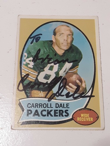 Carroll Dale Green Bay Packers 1970 Topps Autograph Card #232 READ ...