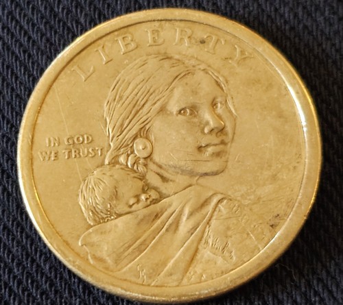 2010 D Sacagawea Coin, Rare Error Dollar , Sevaral Dates On Rim, Very ...