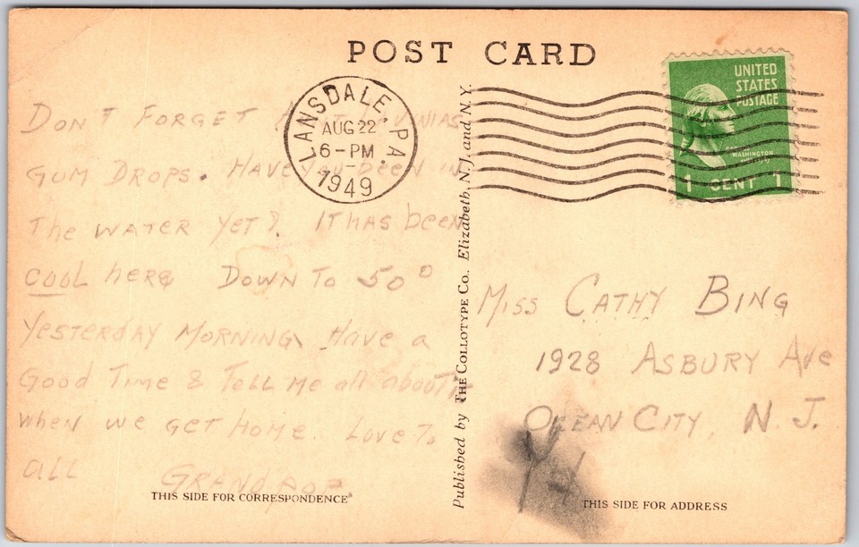 Landsdale Pennsylvania PA, 1949 U.S. Post Office Building, Driveway ...