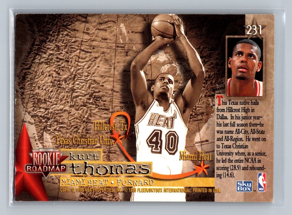 1995 SkyBox Premium #231 Kurt Thomas Miami Heat Rookie | eBay
