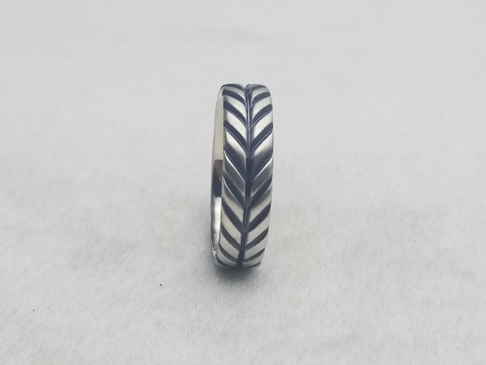 David Yurman Men`s Sterling Silver 6'mm Narrow Chevron Band Ring Size ...