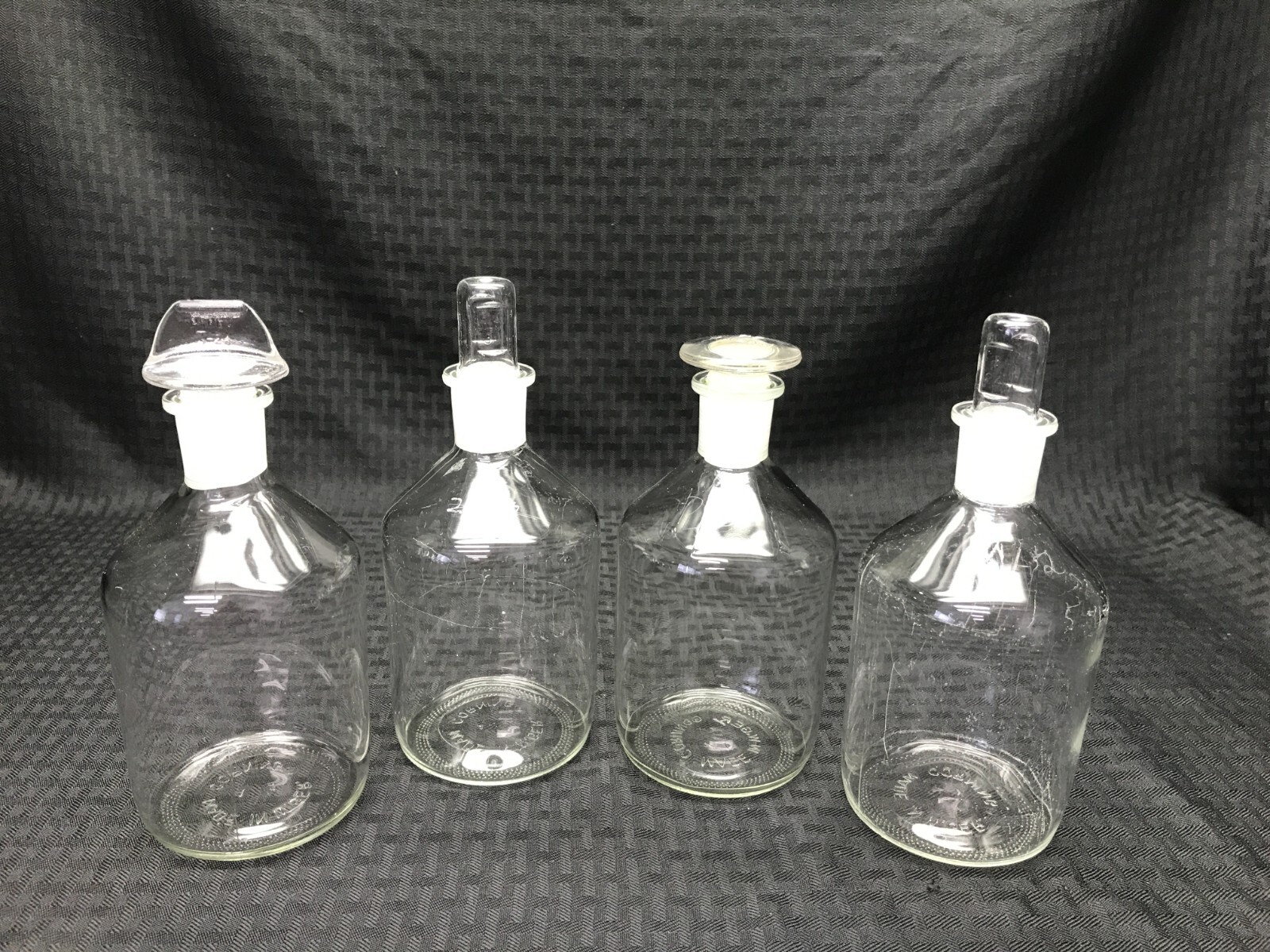 (4) CORNING PYREX Glass 500mL Narrow Mouth Reagent Storage Bottle w ...