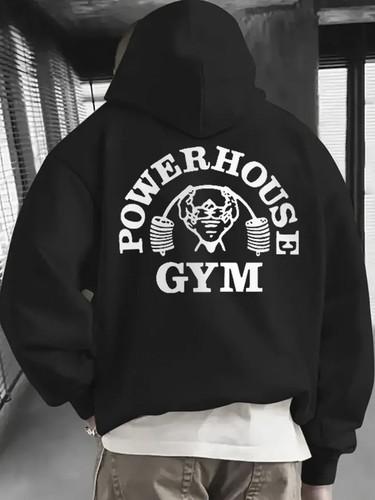 Unisex POWERHOUSE Graphic Hoodie-360g Knit Sweatshirt w/Kangaroo Pocket ...