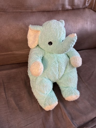 Vintage Ty Tylon Mint Green Elephant Plush Rattle Lovey 2000 With TAG ...