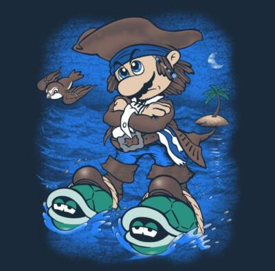 Pirates of Caribbean Mario Jack Sparrow Mashup Crossover RIPT Women ...