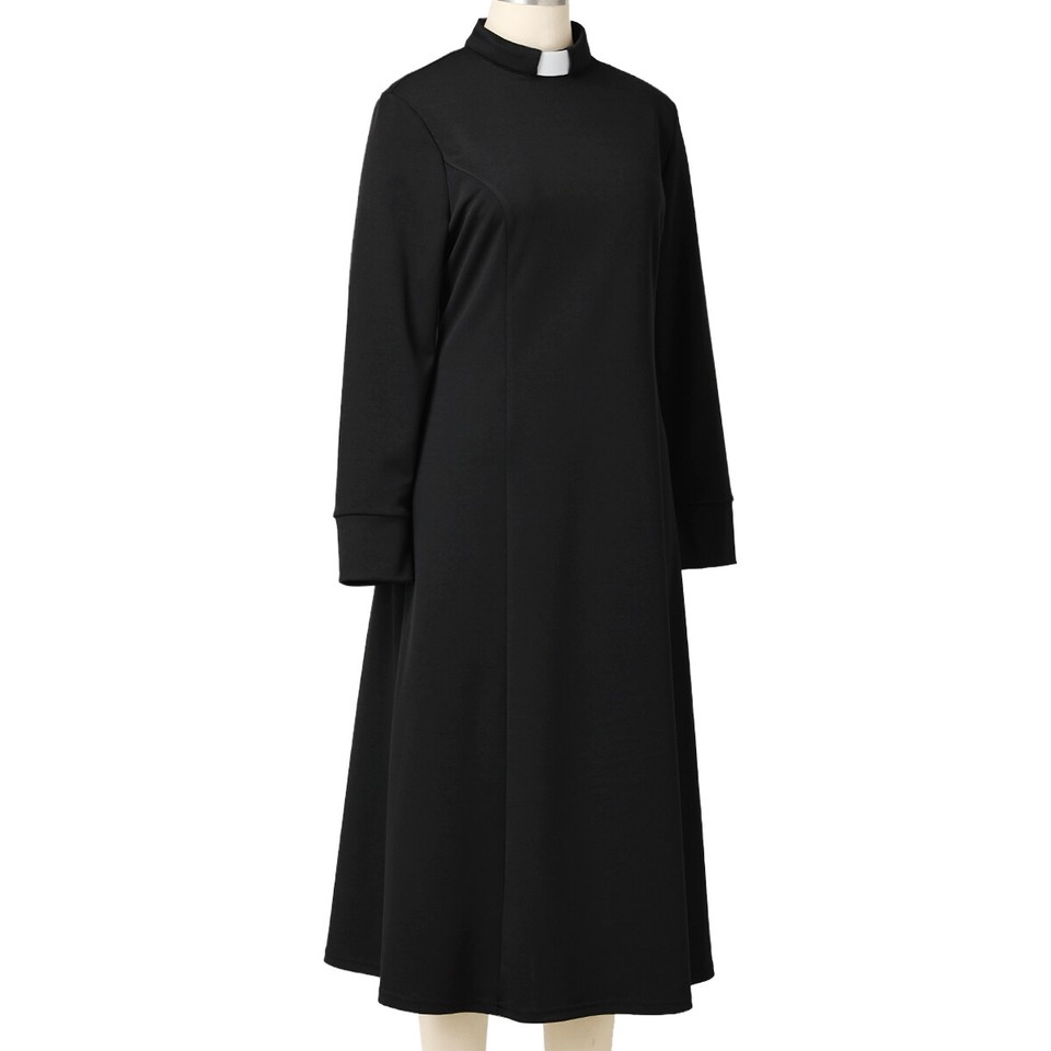Christian Women's Clergy Dress Clerical Tab Collar Priestess Pleated ...