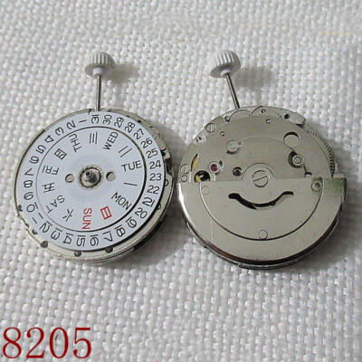 8205 2813 Automatic Mechanical Movement Silver 2813 Date Day English ...