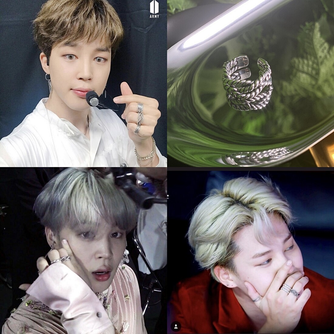 BTS BANGTAN BOYS ARMY Jimin Park 925 silver rings dynamite twist ring ...
