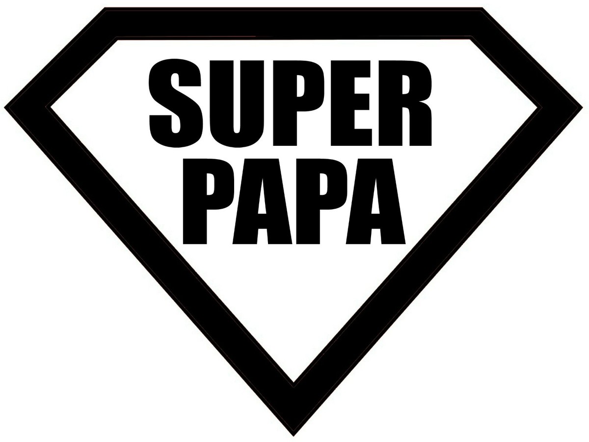 Super Pappa Logo Vektor Superman 'Super DAD' Men T Shirt' Sticker